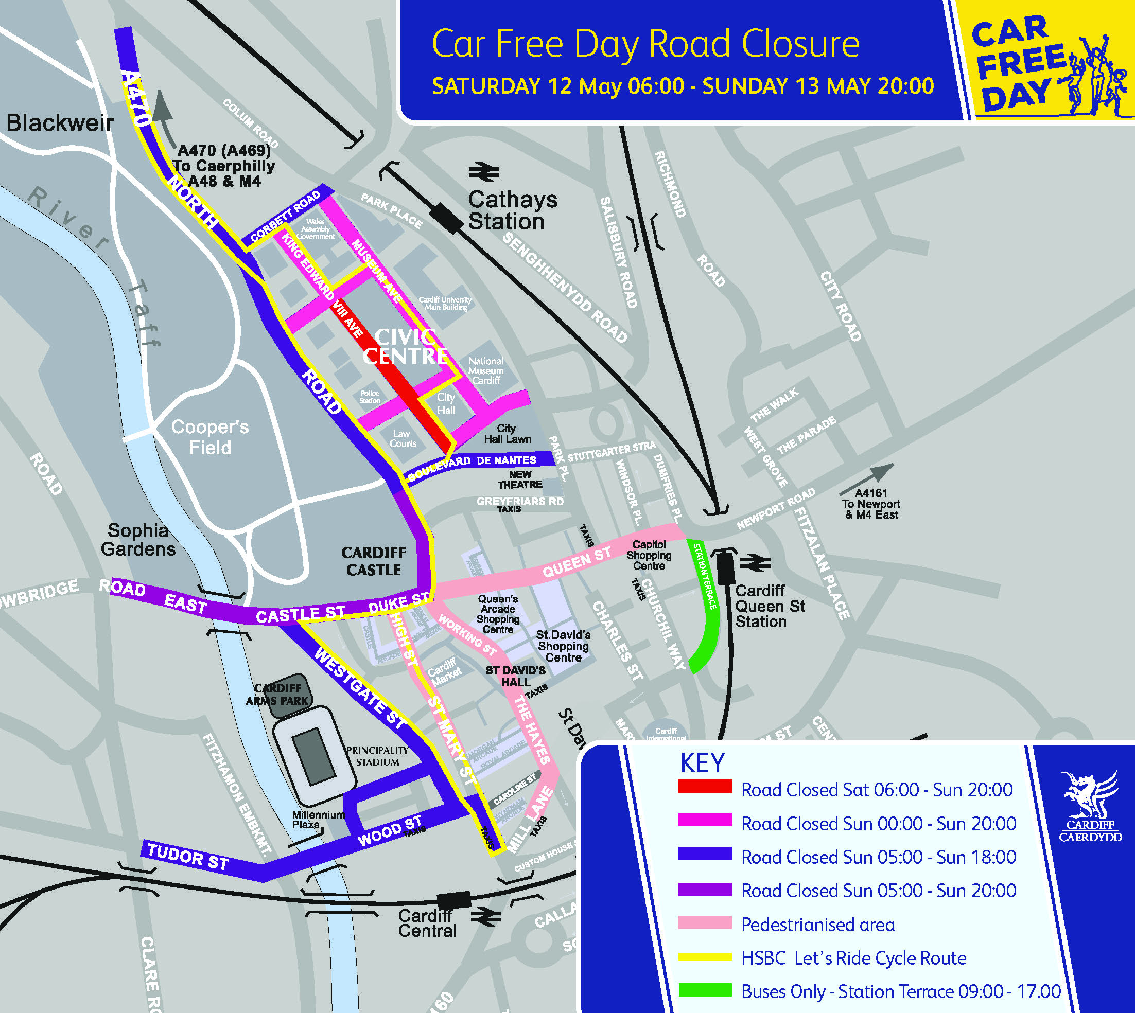 Car Free Day, Cardiff. Sunday 13th May 2018